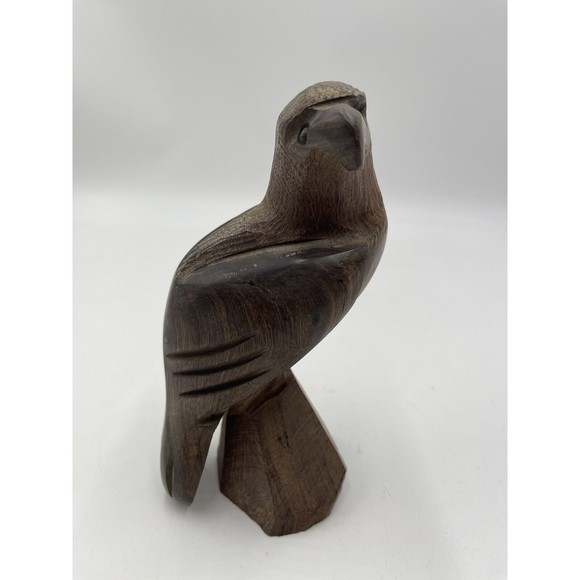 Wooden | Art | Vintage Wooden Hand Carved Falcon 7 Solid Eagle Bird Of ...